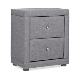 Homestyle4u Nachttisch, Grau, Textil, 47x54x29 cm, Schlafzimmer, Nachttische
