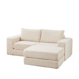 Okwish 2-Sitzer, Beige, Textil, 169.5x74x194 cm, Wohnzimmer, Sofas & Couches, Sofas, 2-Sitzer Sofas