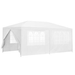 casa.pro Partyzelt, Wei&szlig;, Kunststoff, Metall, 600x255x300 cm, Sonnenschutz & Sichtschutz, Pavillons & Pergolas