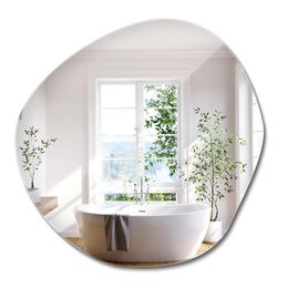 Wallfluent Spiegel, Transparent, Glas, Organisch, 47.9x48.3x0.4 cm, Spiegel, Wandspiegel