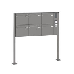 Renz Basic B freistehende Briefkastenanlage 6-fach mit Sprechfeld...
