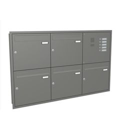 Huber 5er Unterputz-Briefkastenanlage in RAL 9016 mit Sprechsieb &...