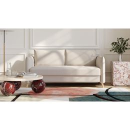 BRUNO Schlafsofa 160cm in Beige | Pillow | stabiles Massivholz & Boxspringkomfort