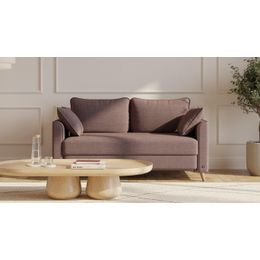 BRUNO Schlafsofa 140cm in Braun | Flow | stabiles Massivholz & Boxspringkomfort