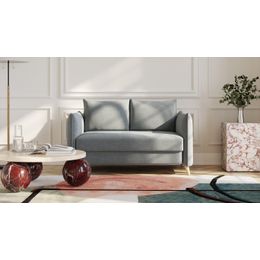BRUNO Schlafsofa 120cm in Dunkelgrau | Pillow | stabiles Massivholz & Boxspringkomfort