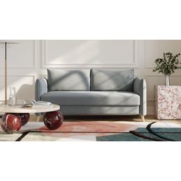 BRUNO Schlafsofa 160cm in Dunkelgrau | Pillow | stabiles Massivholz & Boxspringkomfort