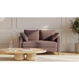 BRUNO Schlafsofa 120cm in Braun | Flow | stabiles Massivholz & Boxspringkomfort