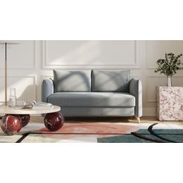BRUNO Schlafsofa 140cm in Dunkelgrau | Pillow | stabiles Massivholz & Boxspringkomfort