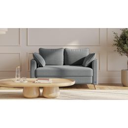 BRUNO Schlafsofa 120cm in Dunkelgrau | Flow | stabiles Massivholz & Boxspringkomfort