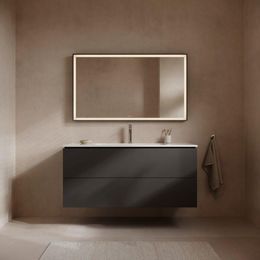 Duravit L-Cube Waschtischunterbau LC624304949 Graphit Matt, 122x55x48,1cm, 2 Schubladen