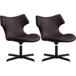 CLP Loungest&uuml;hle 2er Set gepolstert mit Lehnen Welland, Relaxsessel 360&deg; drehbar, Drehst&uuml;hle in Lederoptik, bis 135 kg belastbar