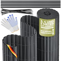 Kesser&reg; PVC Sichtschutzmatte Sichtschutzzaun Balkonverkleidung Windschutz verst&auml;rkte Lamellen f&uuml;r Garten Balkon & Terrasse Balkonumrandung inkl Kabelbindern, Abdeckung & Handschuhe