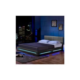 Home Deluxe LED Bett ASTEROID mit Matratze &ndash; 180 x 200 cm Dunkelgrau