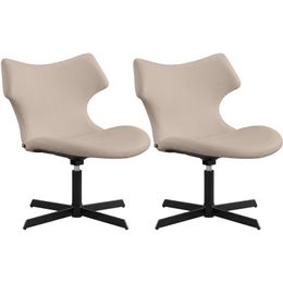 CLP Loungest&uuml;hle 2er Set gepolstert mit Lehnen Welland, Relaxsessel 360&deg; drehbar, Drehst&uuml;hle in Lederoptik, bis 135 kg belastbar