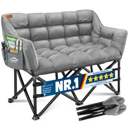 Kesser&reg; Campingsofa faltbar, Campingcouch breit, gepolstert mit Seitentaschen & Tasche, Faltsofa DUO, Campingstuhl Indoor & Outdoor, Camping, Festival, Angeln & Garten