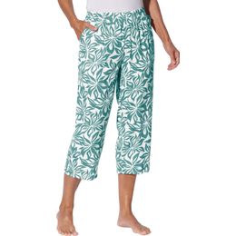 Damen 7/8-Hose aus reiner Viskose, gebl&uuml;mt ozean-bedruckt, Gr&ouml;&szlig;e 38