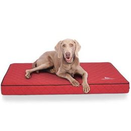 Knuffelwuff Orthop&auml;dische Hundematte Juna aus laser-gestepptem Kunstleder rot XXXL
