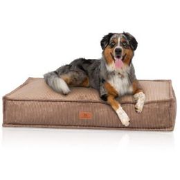 Knuffelwuff Hundekissen Lesedi aus Cord mit Handwebcharakter braun XXXL