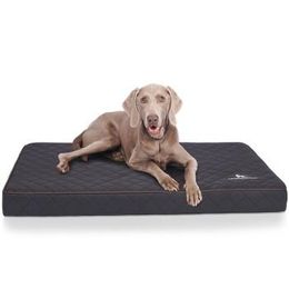 Knuffelwuff Orthop&auml;dische Hundematte Juna aus laser-gestepptem Kunstleder schwarz XXXL