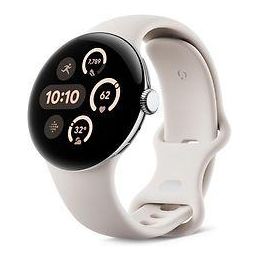 Google Pixel Watch 3 45 mm polished silver am Sportarmband porcelain [Wi-Fi + 4G]