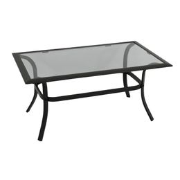DEGAMO Beistelltisch ZAGREB 102x61x48cm, Stahl schwarz + Glas grau get&ouml;nt