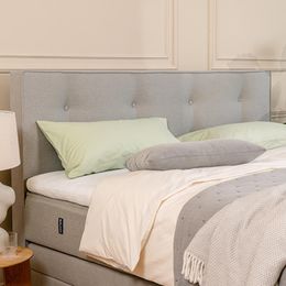 BRUNO Boxspringbett Premium 200x200cm in Hellgrau | Matratzen-H&auml;rtegrad: Links H3 / Rechts H3 | mehrfach ausgezeichnet in Design & Qualit&auml;t