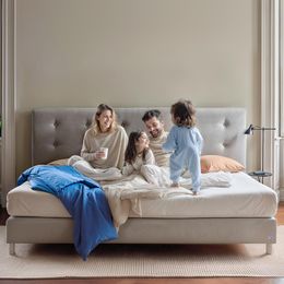 BRUNO Boxspringbett Premium 240x200cm in Glory Taupe | Matratzen-H&auml;rtegrad: Link H3 / Rechts H3 | mehrfach ausgezeichnet in Design & Qualit&auml;t