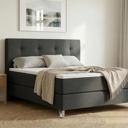 BRUNO Boxspringbett Premium 140x200cm in Schwarz | Matratzen-H&auml;rtegrad: Links H3 / Rechts H3 | mehrfach ausgezeichnet in Design & Qualit&auml;t