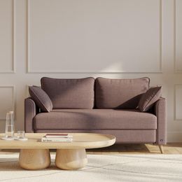 BRUNO Schlafsofa 120cm in Braun | Flow | stabiles Massivholz & Boxspringkomfort