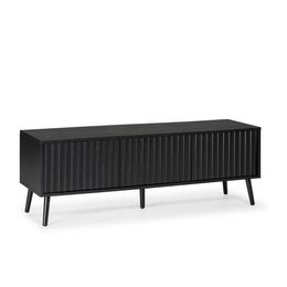 VS Venta-stock Lowboard, Schwarz, Holzwerkstoff, Rechteckig, 130x45x40 cm, Wohnzimmer, Wohnw&auml;nde, Lowboards, Lowboards stehend