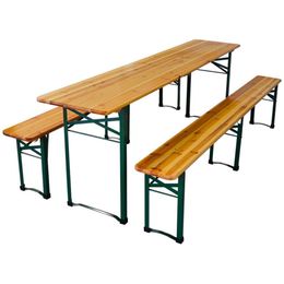 Chefgastro Bierzeltgarnitur, Hellbraun, Holz, 8-Sitzer, Rechteckig,rechteckig, Gartenm&ouml;bel, Gartenm&ouml;bel-Sets