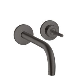 Hansgrohe Axor Uno Fertigmontageset 38116340 Unterputz-Waschtischarmatur, Pin-Griff, Rosetten, Ausladung 225 mm, brushed black chrome