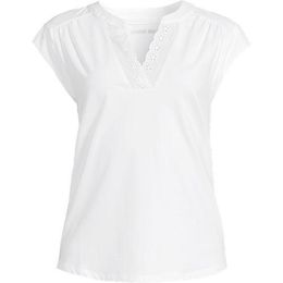 LANDS' END Baumwolle/Modal-Shirt mit Lochstickerei f&uuml;r Damen in Plus-Gr&ouml;&szlig;e, Damen, size: plus, Wei&szlig;, Elasthan/Baumwoll-Mischung/Baumwolle Modal, by Lands' End