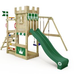 Spielturm RoyalFlyer mit Wellenrutsche, Sandkasten, Kletterwand und Schaukelanbau - Stabiler Kinderspielplatz aus Massivholz f&uuml;r den Garten - Wickey