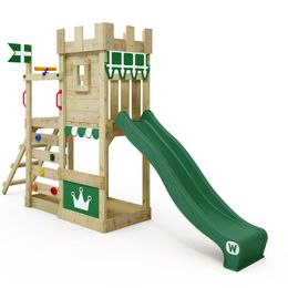 Kinderspielturm RoyalFlyer mit Rutsche - Sandkasten Kletterwand Spielger&auml;t f&uuml;r kleine G&auml;rten aus Massivholz wetterfest langlebig - Wickey