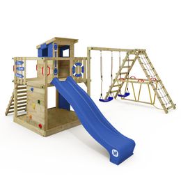 Spielturm Smart Surf mit Wellenrutsche und Kletteranbau - Massivholz Garten Spielhaus mit Sandkasten f&uuml;r Kinder - Langlebige Qualit&auml;t - Wickey