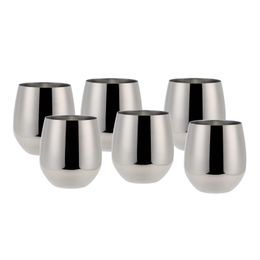 ECHTWERK Weinglas Set, 6-teilig, Edelstahl Weinkelche, 500 ml