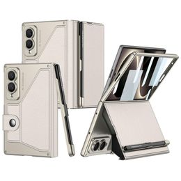 Wigento Handyh&uuml;lle + 9H Schutzglas + Stifthalter Samsung Galaxy Z Fold8 5G Full Cover