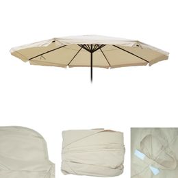 MCW Ersatz-Bezug f&uuml;r Sonnenschirm Carpi Pro, Gastronomie Marktschirm mit Volant &Oslash; 5m, Polyester ~ creme