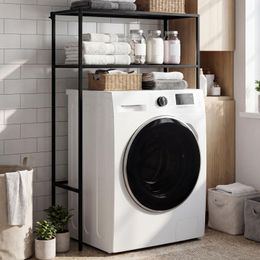 CLP Waschmaschinenregal &Uuml;berbau Kendal, &Uuml;berbauregal Waschmaschine und Trockner, Toilettenregal aus Metall, 2 Ablagen f&uuml;r Badezimmer