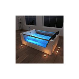 Home Deluxe Whirlpool Badewanne mit Lichttherapie ATLANTIC XL 180 x 120