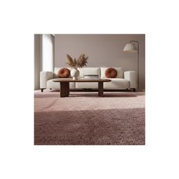 KADIMA DESIGN Hochflorteppich SPREE, einfarbig, Rosa, 60 x 110 cm