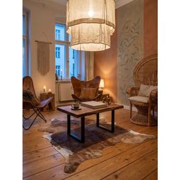 KADIMA DESIGN Flachwebteppich GASTEIN, in Rindsleder-Optik, Braun, 150 x 200 cm