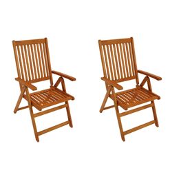 DEGAMO Klappsessel LAGO 2-er Set, 8-fach verstellbar, Eukalyptus ge&ouml;lt