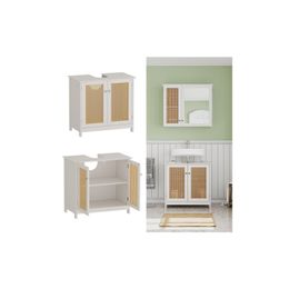 VICCO Waschtischunterschrank Rosario 60 x 58 cm, Wei&szlig;, 2 T&uuml;ren, Badezimmer, modern