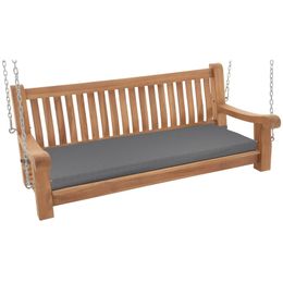 CLP Schaukelbank wetterfest Joyce mit Sitzkissen, robust massiv Teakholz, mit Armlehne und Ketten, Gartenbank f&uuml;r Terrasse und Balkon