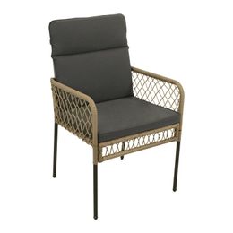 DEGAMO Sessel RAVALLO, Metall + Geflecht naturfarben, mit Polster