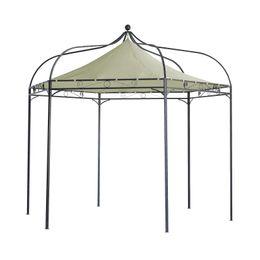 DEGAMO Pavillon MODENA 6-eckig, Stahl schwarz, Plane PVC-beschichtet &eacute;cru