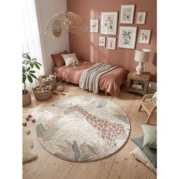 Kinderteppich Kurzflor Creme 120x120 cm - VELT KADIMA DESIGN
