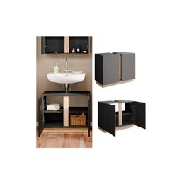 VICCO Waschtischunterschrank Waschbeckenunterschrank Badezimmerschrank Gloria Anthrazit Sonoma 70 x 56 cm modern Badezimmer 2 T&uuml;ren